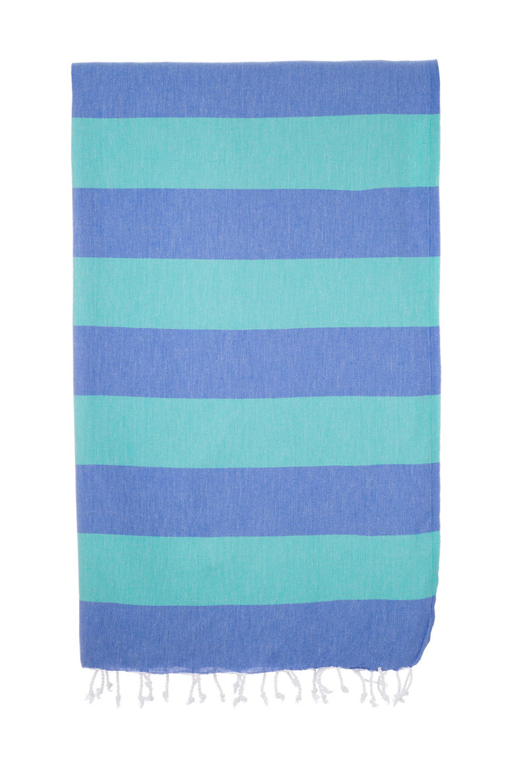 Royal Blue & Sea Green Turkish Towel | Best Peshtemal Towel
